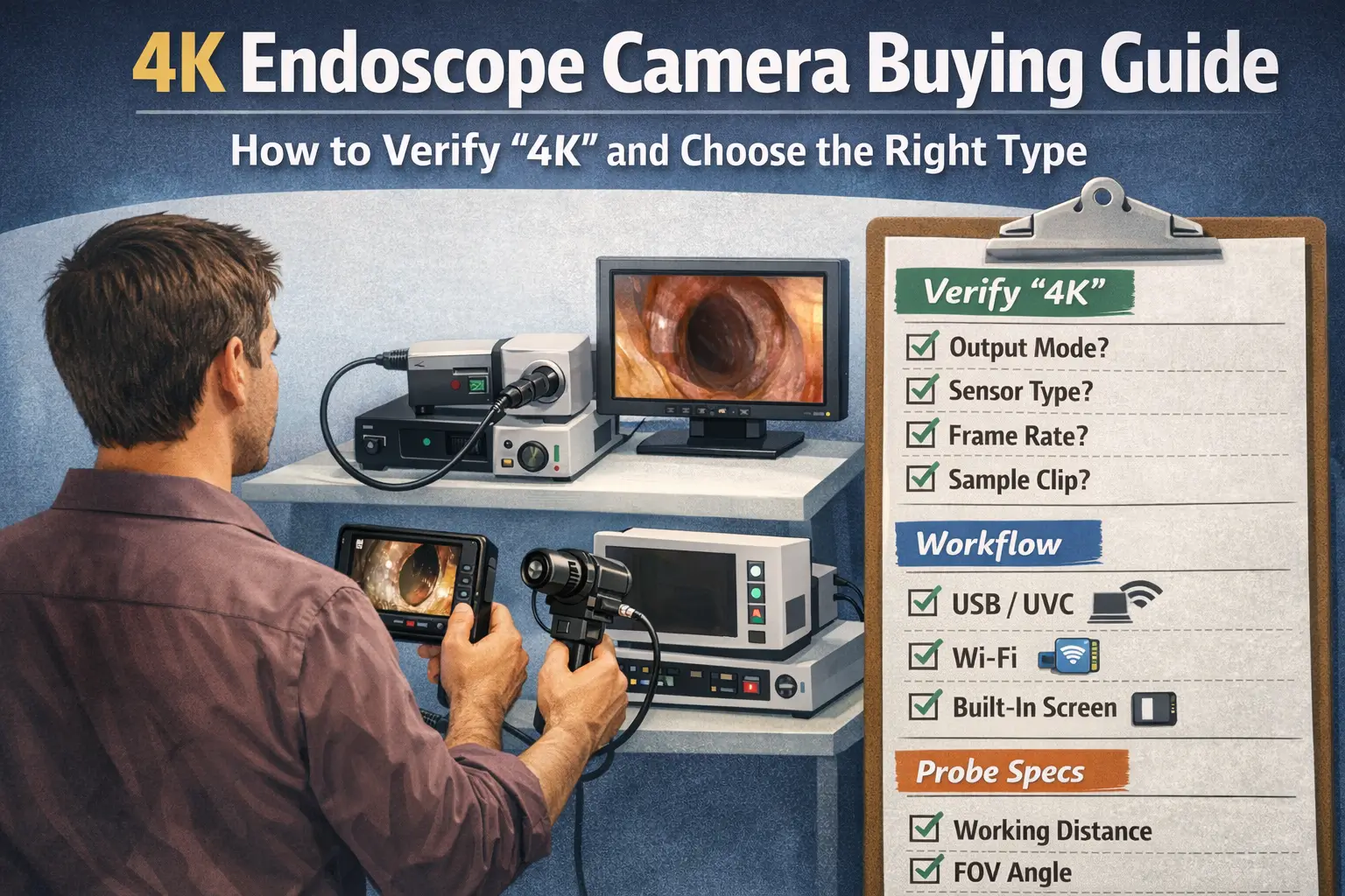 4K Endoscope Camera Guide: Verify 4K, Pick USB Vs Wi-Fi, Avoid Spec Traps