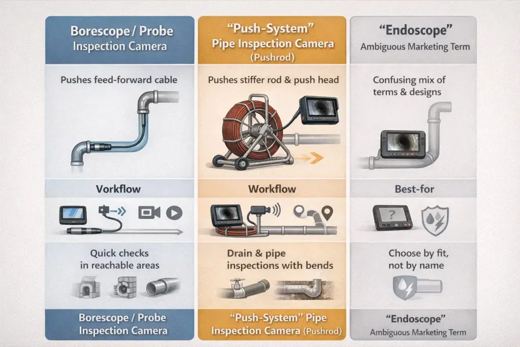 Pipe Endoscope Camera Guide (US): Sewer Camera Vs Borescope Vs ...