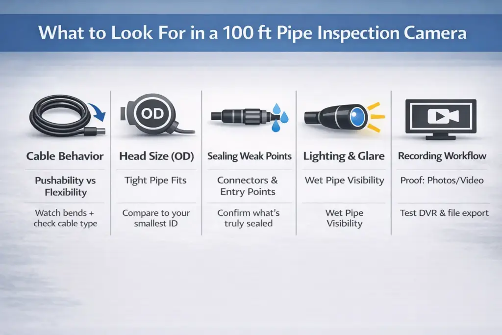 100 Ft Endoscope Camera Vs Pipe Inspection Camera: Specs That Matter ...